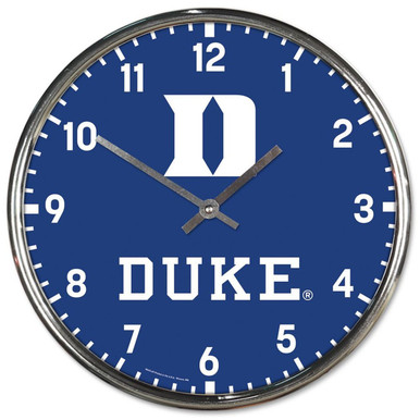 Duke Blue Devils Round Chrome Wall Clock - Sports Unlimited