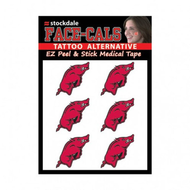Arkansas Razorbacks Tattoo Face Decals - Sports Unlimited