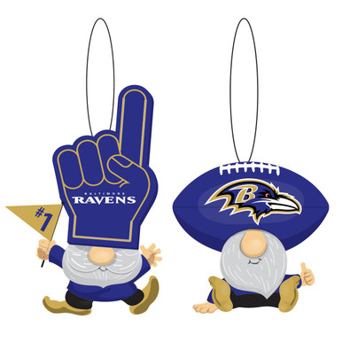 Baltimore Ravens 2-Pack Gnome Ornament - Sports Unlimited