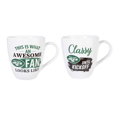 New York Jets Ceramic 2-Piece Coffee Mug Set with Gift Box - Sports ...