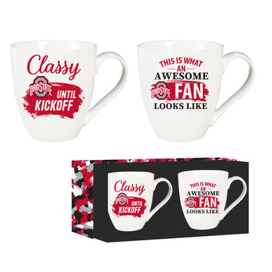 Ohio State Buckeyes Ceramic 2-Piece Coffee Mug Set with Gift Box ...