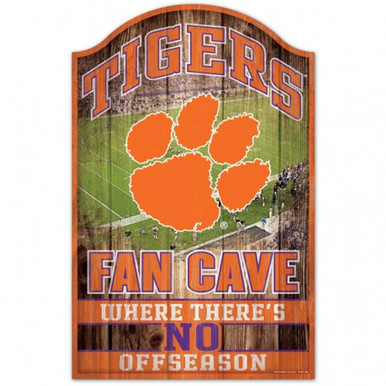 Clemson Tigers 11" x 17" Fan Cave Wood Sign - Sports Unlimited