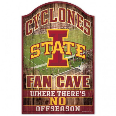 Iowa State Cyclones 11" x 17" Fan Cave Wood Sign - Sports Unlimited