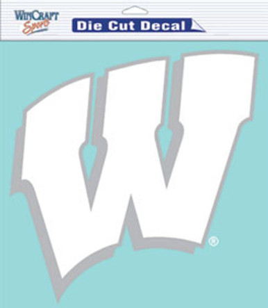 Wisconsin Badgers 8" x 8" Die Cut White Decal - Sports Unlimited