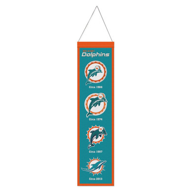 Miami Dolphins 8" x 32" Evolution Wool Banner - Sports Unlimited