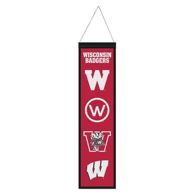 Wisconsin Badgers 8" x 32" Evolution Wool Banner - Sports Unlimited