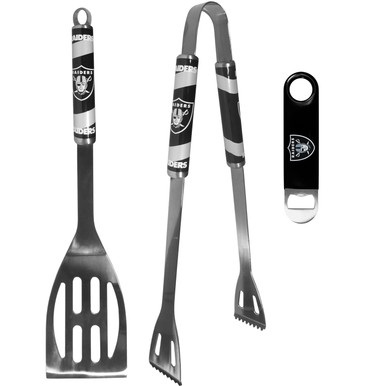 Las Vegas Raiders 2 Piece BBQ Set and Bottle Opener - Sports Unlimited
