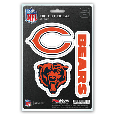 Chicago Bears Die Cut Team Decal - 3 Pack - Sports Unlimited