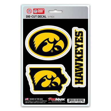 Iowa Hawkeyes Die Cut Team Decal - 3 Pack - Sports Unlimited
