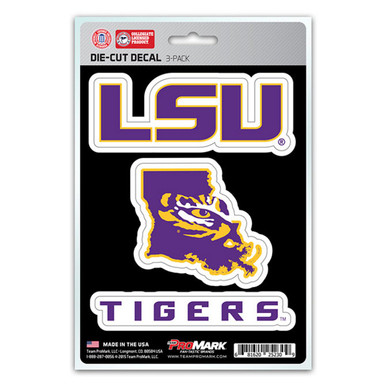 LSU Tigers Die Cut Team Decal - 3 Pack - Sports Unlimited