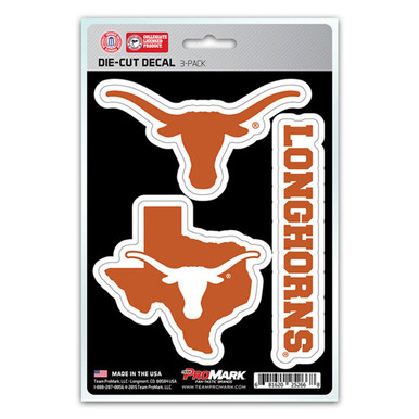 Texas Longhorns Die Cut Team Decal - 3 Pack - Sports Unlimited