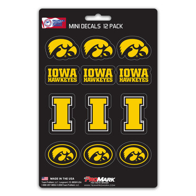 Iowa Hawkeyes Mini Decal Set - 12 Pack - Sports Unlimited