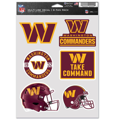 Washington Commanders Multi-Use Decal - 6-Pack - Sports Unlimited