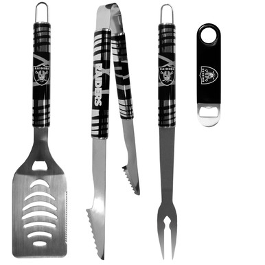 Las Vegas Raiders 3 Piece BBQ Set and Bottle Opener - Sports Unlimited