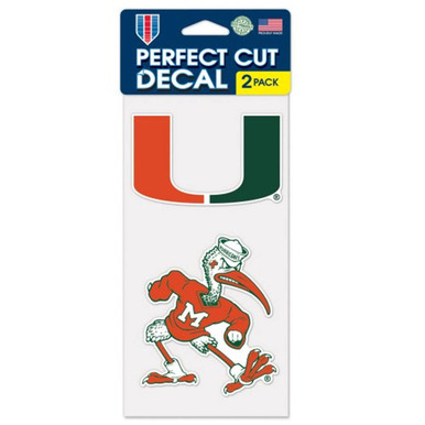 Miami Hurricanes Set of 2 Die Cut Decals - Sports Unlimited