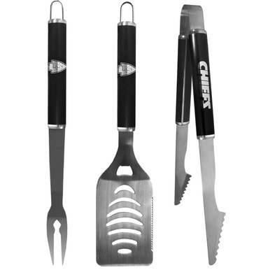 Kansas City Chiefs 3 Piece Steel BBQ Set in Black - Sports Unlimited