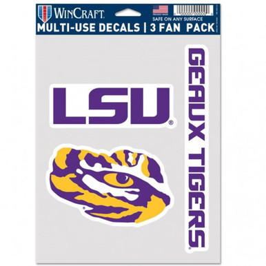 LSU Tigers Fan Decals - 3 Pack - Sports Unlimited