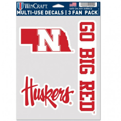 Nebraska Cornhuskers Fan Decals - 3 Pack - Sports Unlimited