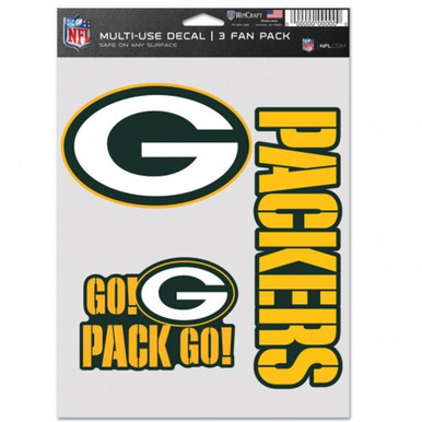 Green Bay Packers Fan Decals - 3 Pack - Sports Unlimited