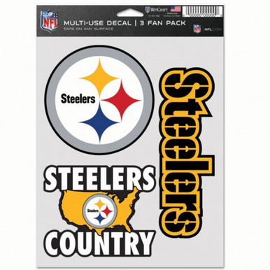 Pittsburgh Steelers Fan Decals - 3 Pack - Sports Unlimited