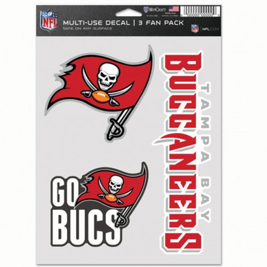 Tampa Bay Buccaneers Fan Decals - 3 Pack - Sports Unlimited