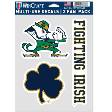 Notre Dame Fighting Irish Fan Decals - 3 Pack - Sports Unlimited