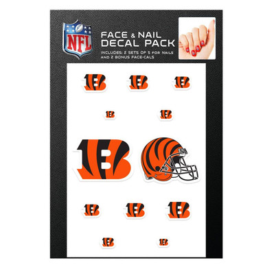 Cincinnati Bengals Face & Nail Decal Pack - Sports Unlimited