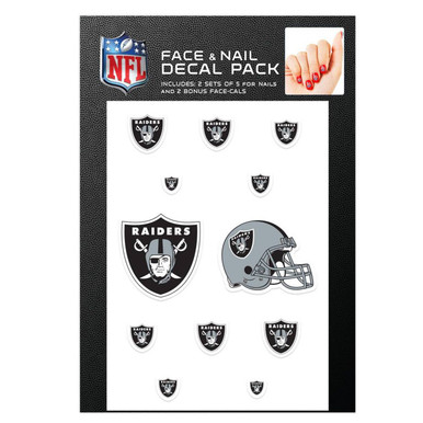 Las Vegas Raiders Face & Nail Decal Pack - Sports Unlimited