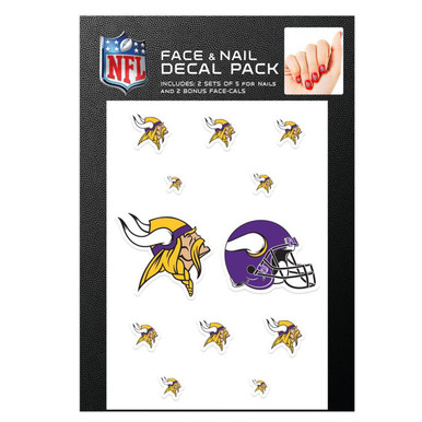 Minnesota Vikings Face & Nail Decal Pack - Sports Unlimited