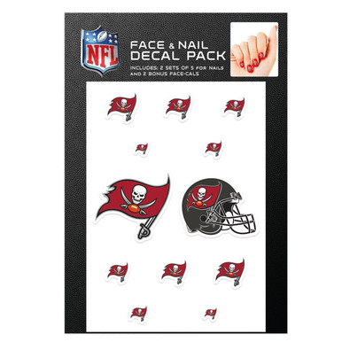 Tampa Bay Buccaneers Face & Nail Decal Pack - Sports Unlimited