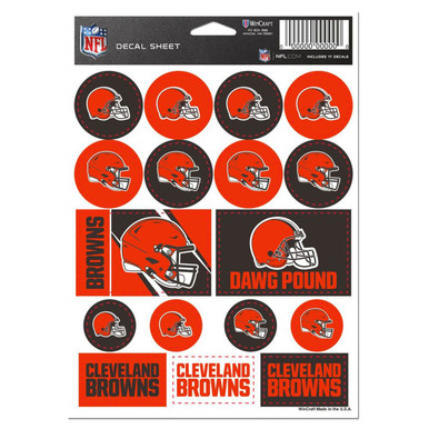 Cleveland Browns Vinyl Decal Sheet - Sports Unlimited