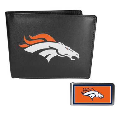 Denver Broncos Bi-fold Wallet & Color Money Clip - Sports Unlimited