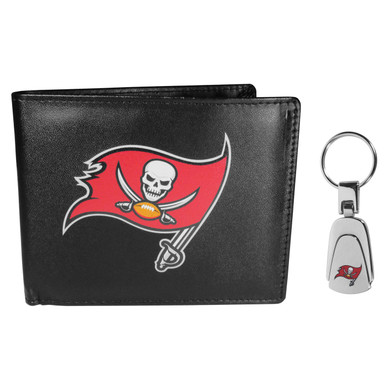 Tampa Bay Buccaneers Bi-fold Wallet & Steel Key Chain - Sports Unlimited