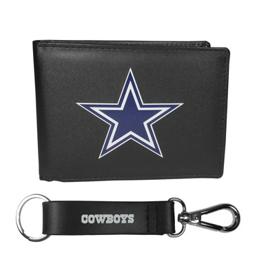 Dallas Cowboys Bi-fold Wallet & Strap Key Chain - Sports Unlimited