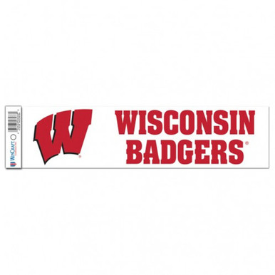 Wisconsin Badgers 3" x 12" Bumper Decal - Sports Unlimited
