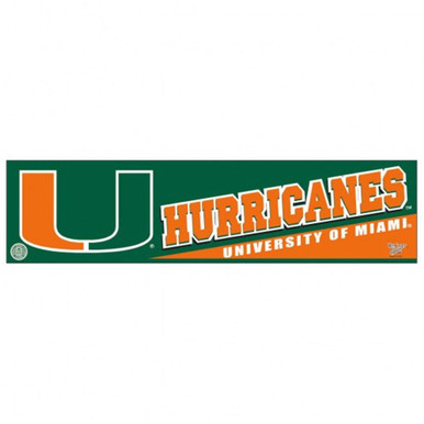 Miami Hurricanes 3" x 12" Bumper Decal - Sports Unlimited