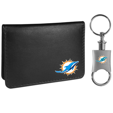 Miami Dolphins Weekend Bi-fold Wallet & Valet Key Chain - Sports Unlimited