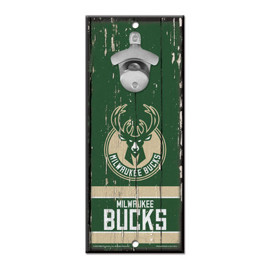 Milwaukee Bucks Wood Bottle Opener Sign - Sports Unlimited