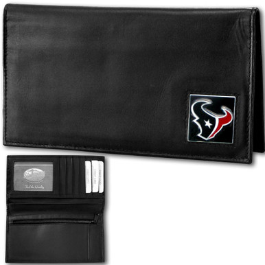 Houston Texans Deluxe Leather Checkbook Cover - Sports Unlimited