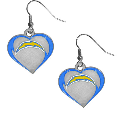 Los Angeles Chargers Heart Dangle Earrings - Sports Unlimited