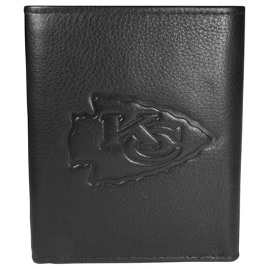 Kansas City Chiefs Embossed Leather Tri-fold Wallet - Sports Unlimited