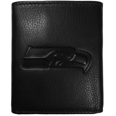 Seattle Seahawks Embossed Leather Tri-fold Wallet - Sports Unlimited