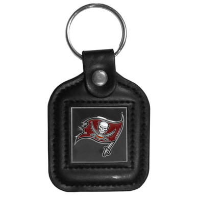 Tampa Bay Buccaneers Square Leather Key Chain - Sports Unlimited