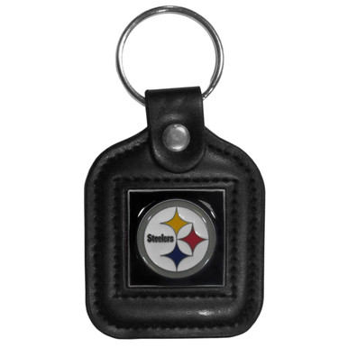Pittsburgh Steelers Square Leather Key Chain - Sports Unlimited