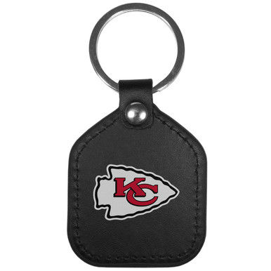 Kansas City Chiefs Leather Square Key Chain - Sports Unlimited