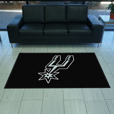 San Antonio Spurs Landscape 4' x 6' Logo Mat - Sports Unlimited
