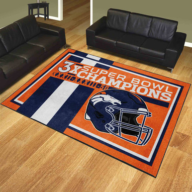 Denver Broncos Dynasty 8' x 10' Plush Area Rug - Sports Unlimited