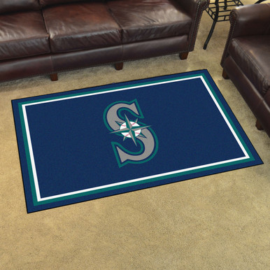 Seattle Mariners 4' x 6' Plush Area Rug - Sports Unlimited