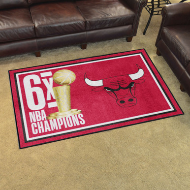 Chicago Bulls Dynasty 4' x 6' Plush Area Rug - Sports Unlimited