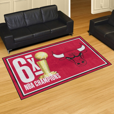 Chicago Bulls Dynasty 5' x 8' Plush Area Rug - Sports Unlimited